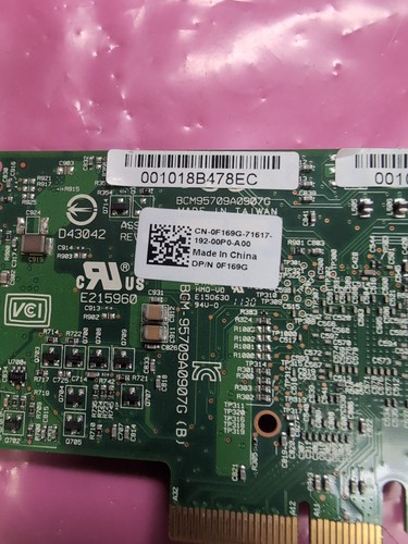 F169G 2 Port Gigabit Network Card FOR DELL Broadcom bcm5709C Chip G218C ...