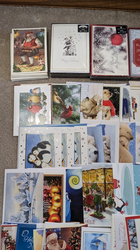 Christmas Card Lot New Unused 8lbs 233 w/env. +36 w/o env. Religious ...
