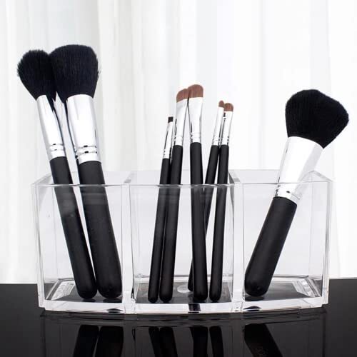 Clear Makeup Brush Organizer, Acrylic Cosmetics Brushes Storage Holders ...
