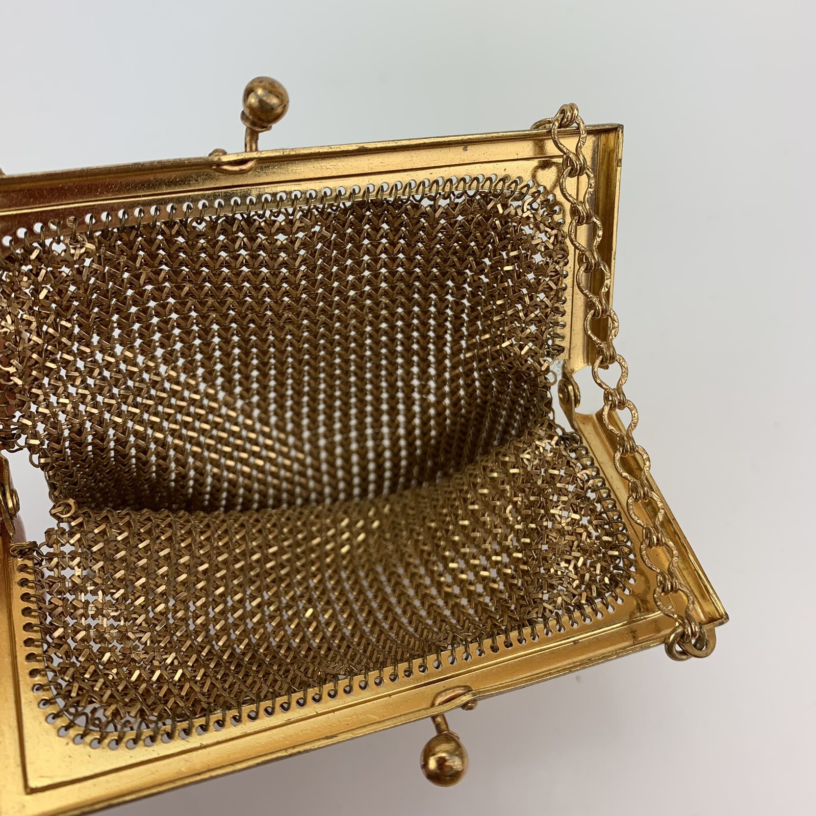 1920s Vintage Metal Mesh Change Purse Metallic Gold C… - Gem