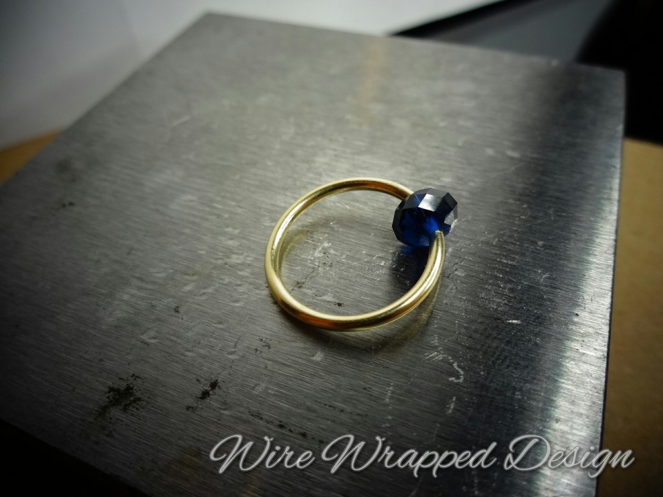 Belly Septum Ring made with Swarovski NAVY BLUE Crystal 16/14/12ga Gold ...