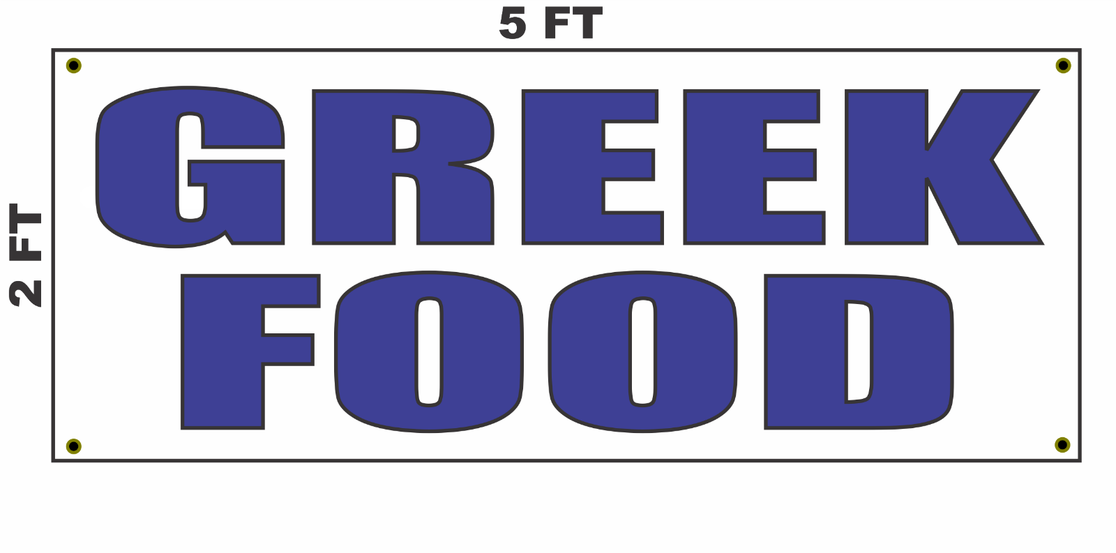 GREEK FOOD Banner Sign 2x5 for Restaurant Bar Food Truck or Trailer | eBay