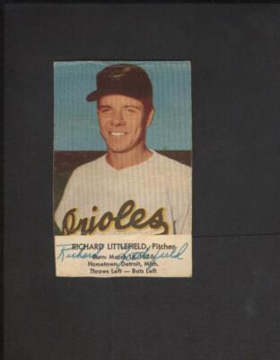 1954 Esskay Hot Dogs Wieners Richard Littlefield Baltimore Orioles ...