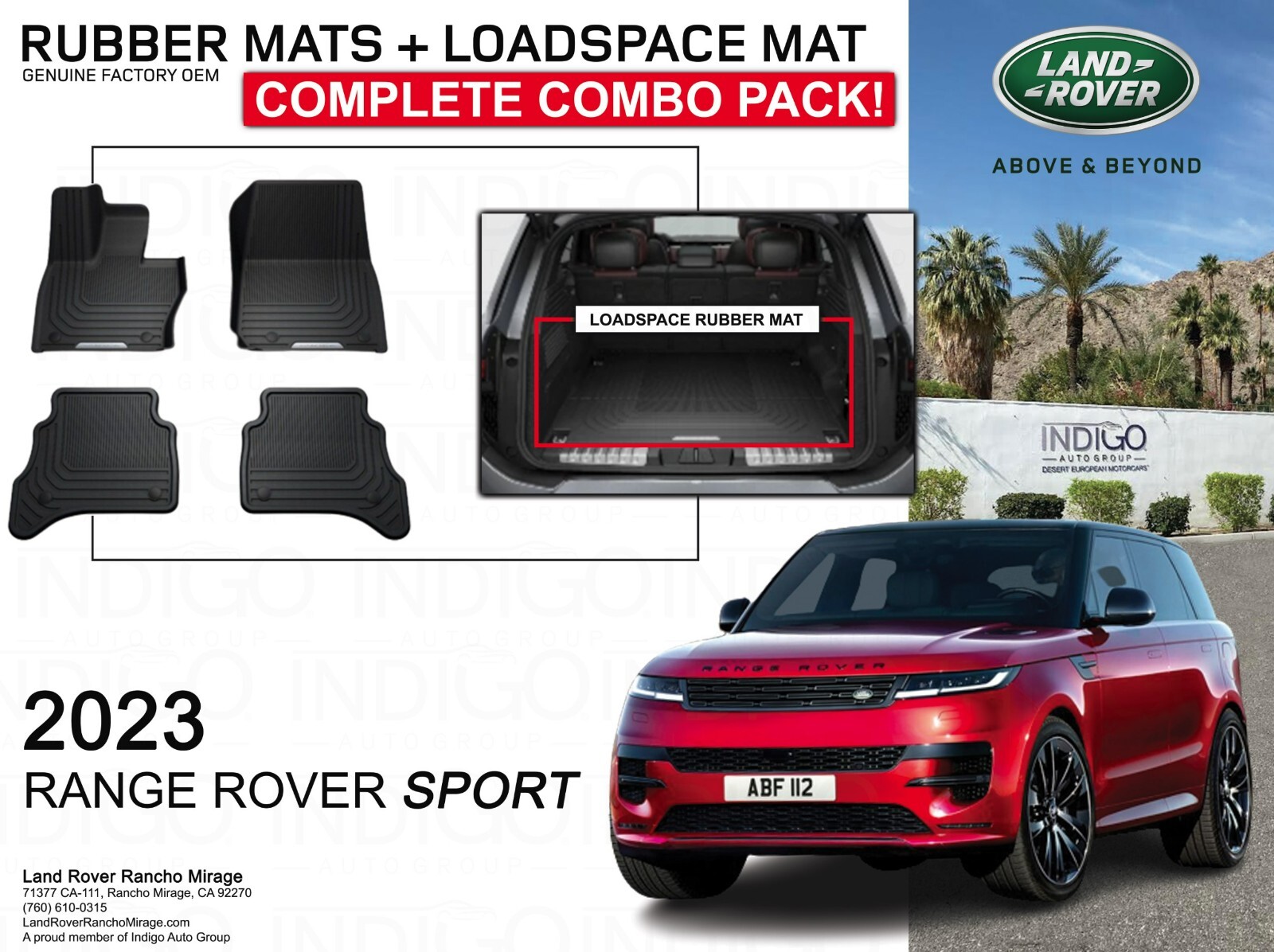 2023 RANGE ROVER ANTIMICROBIAL RUBBER MAT SET + LOADSPACE RUBBER MAT ...