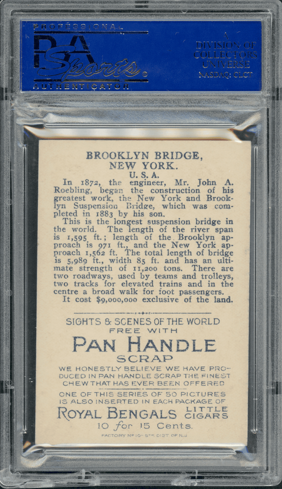 1911-12 T99 Brooklyn Bridge Pan Handle Scrap Sights and Scenes PSA 3 | eBay