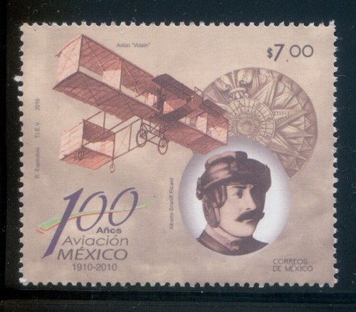 Mexico 2010 MNH** Mexican Aviation Centenary*"Voisin"*Aircraft*Compass ...