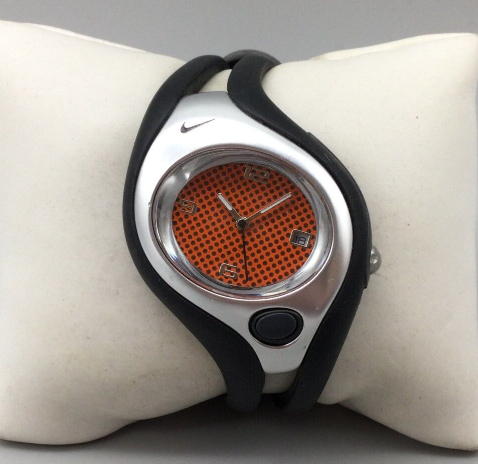 Nike Triax Watch Men 40mm Orange Oval Dial Date WR0078 Backlight New ...