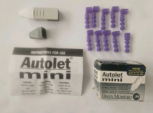 Autolet Mini Lancing Device & Lancets OWEN MUMFORD Easy Grip Body | eBay
