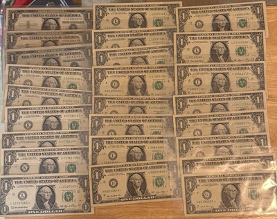 Lot of 25 $1 star note - Various years - Silver Certificate Star Notes ...