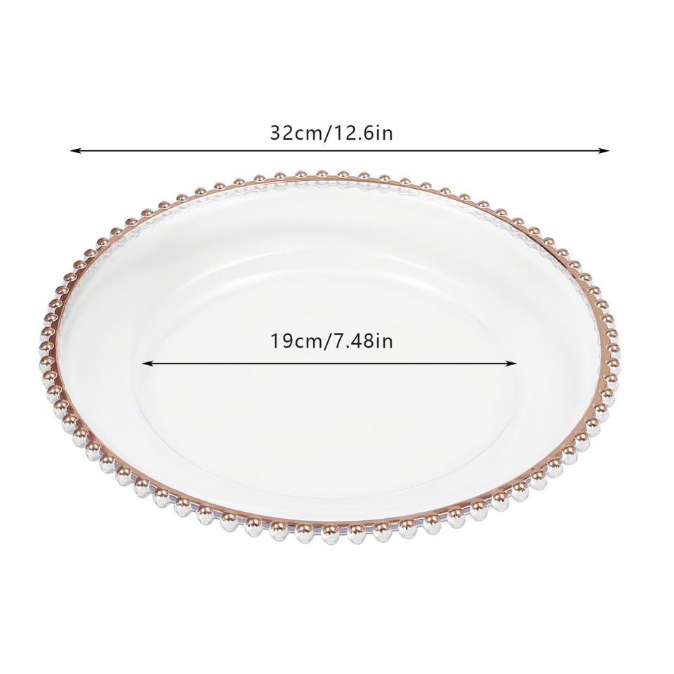 25* Clear Dinner Charger Plates Round Table Western Tray Food Repast ...