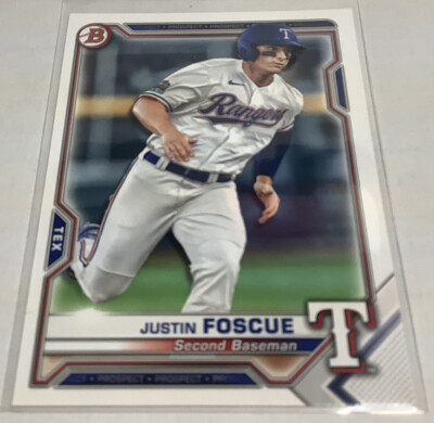 2021 bowman chrome justin foscue #BP#41 Texas Rangers Baseball | eBay