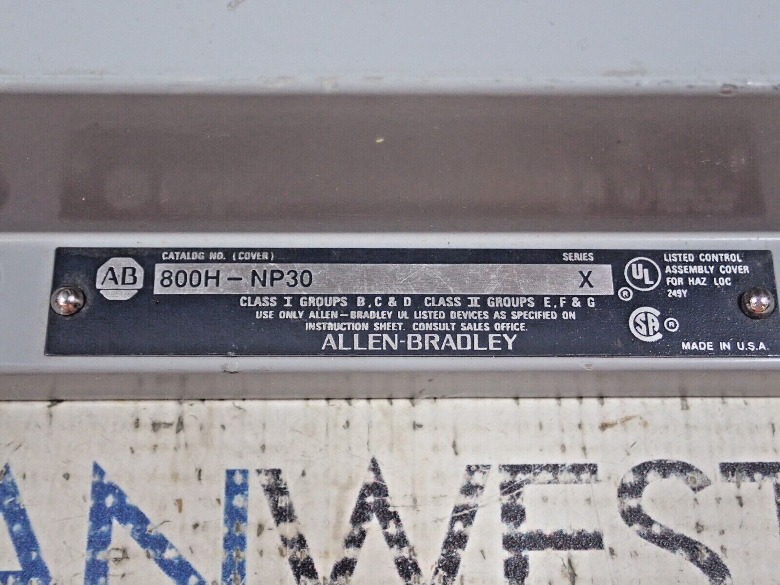 Allen Bradley 800H-NP30 Series X Heavy Duty Pushbutton Enclosure Nema 7 ...