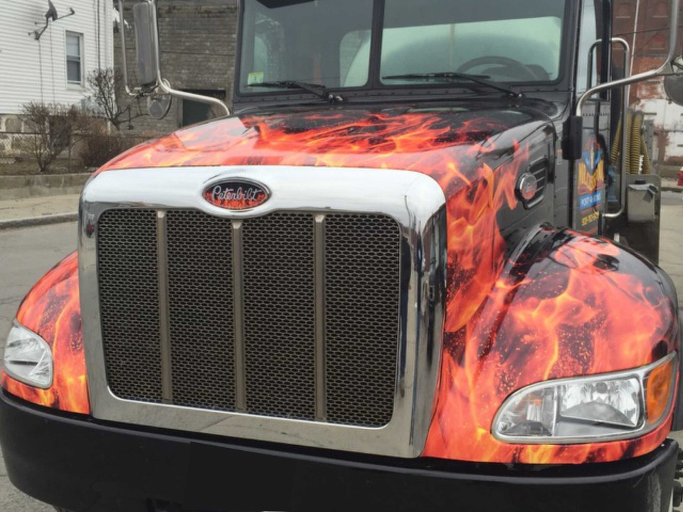 3 Gold Peterbilt Flame Grille & Hood Decal Emblems Flames 359 379 378 ...