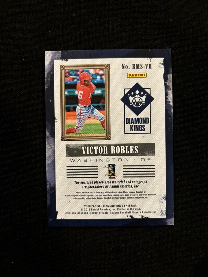 Victor Robles 2018 Panini Diamond Kings DK Rookie Materials Signatures ...