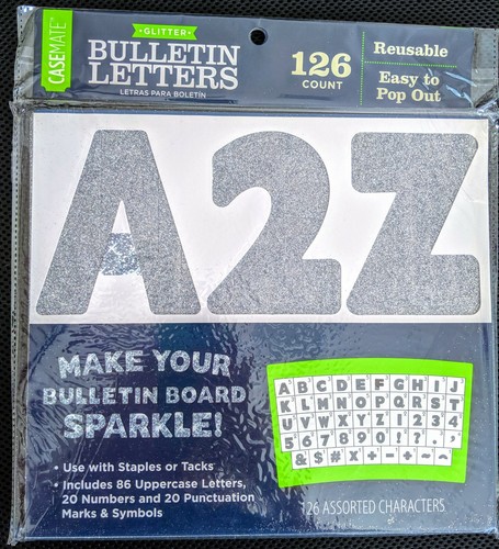 Silver Glitter Sparkle Bulletin Board Letters Classroom Office Party ...