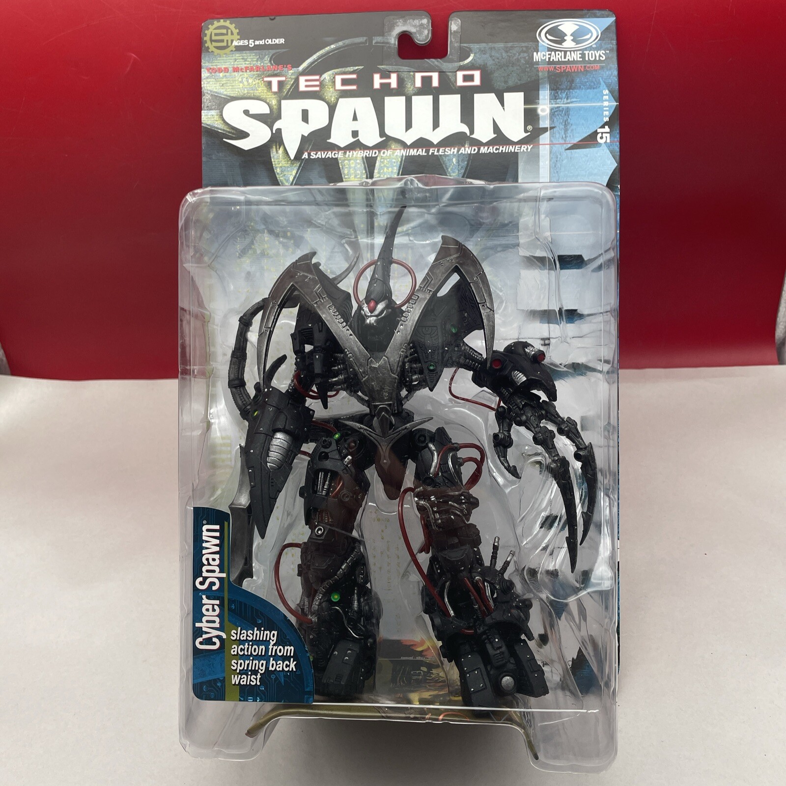 1999 Techno Spawn Mcfarlane Red Cyber Spawn Slashing Action Figure ...