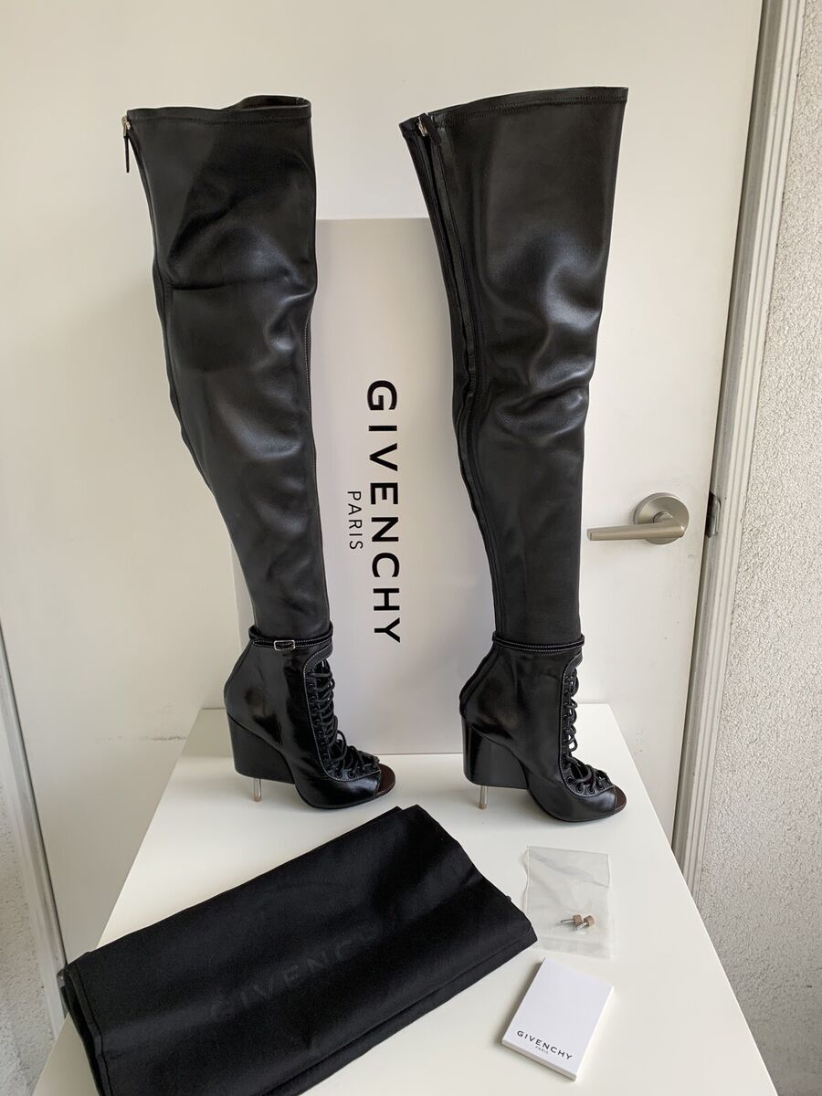GIVENCHY Laced Thigh High Runway Boots Over The Knee OTK GIVENCHY Laced Thigh High Runway Boots Over The Knee OTK