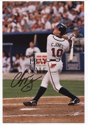 CHIPPER JONES Signed Vintage Photo AuToGrApH MLB Braves PHOTO Rare | eBay