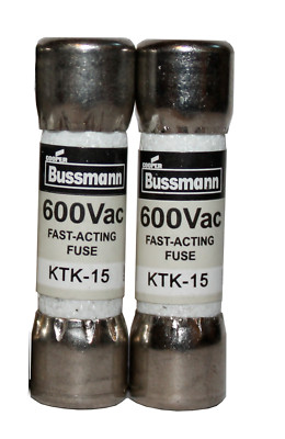 KTK-15 Fast Acting Fuse 892583 15 Amp 600 Volt (2 Pack) Fast Shipping ...