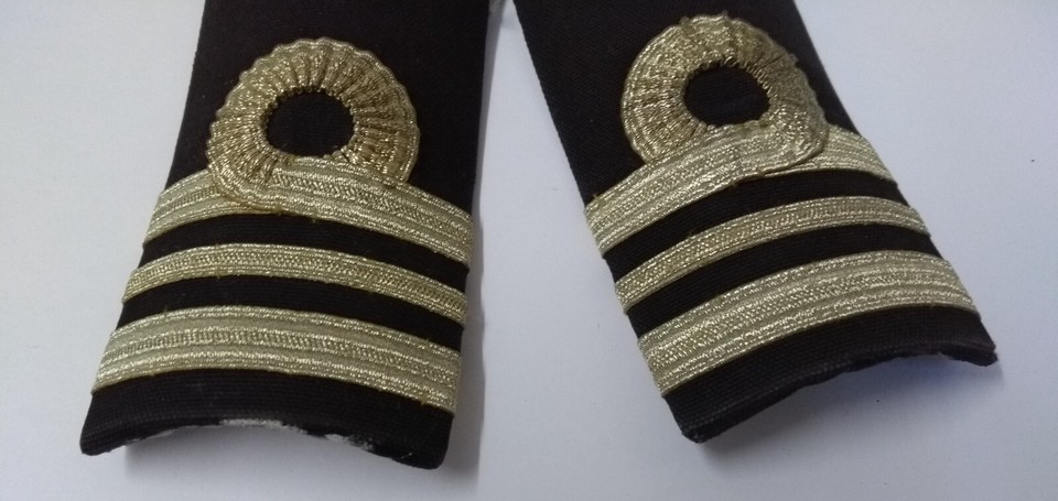 Naval Officers Lieutenant Commander Shoulder Boards Epaulette Black ...