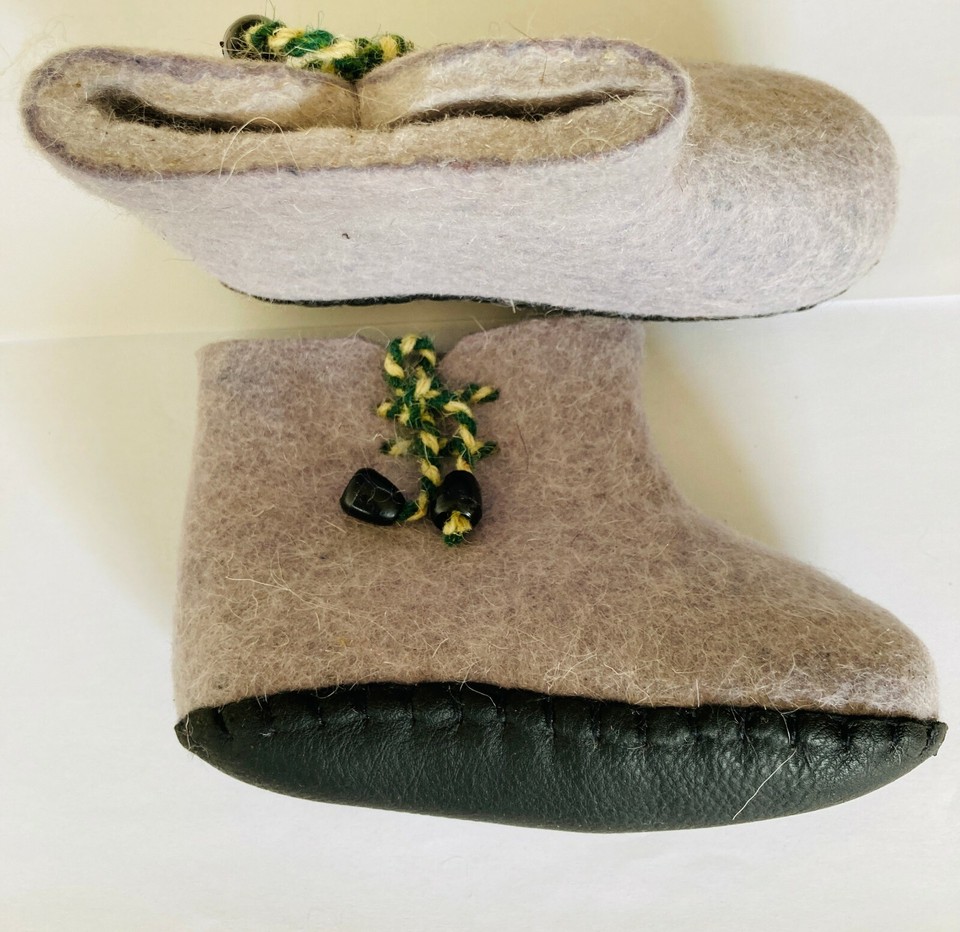 Organic Felt Slippers Booties Houseshoes for Boys, Girls, Children ...