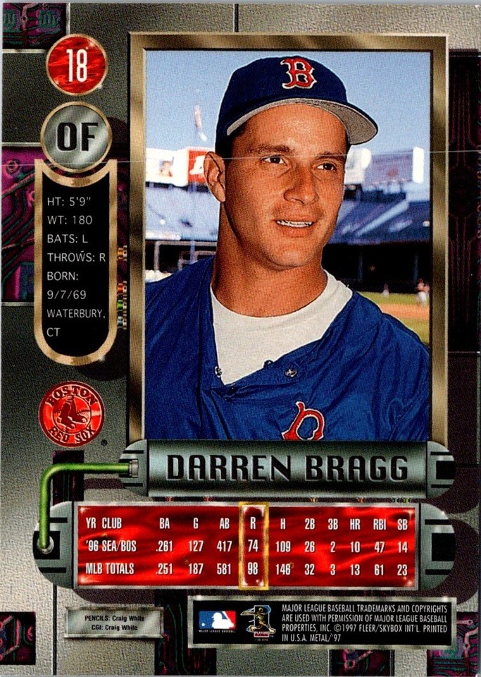 1997 Metal Universe Darren Bragg #18 Boston Red Sox Baseball Card | eBay
