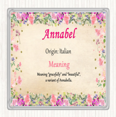 Annabel Name Meaning Drinks Mat Coaster Floral | eBay UK