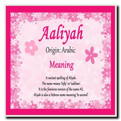 Aaliyah Personalised Name Meaning Coaster | eBay UK