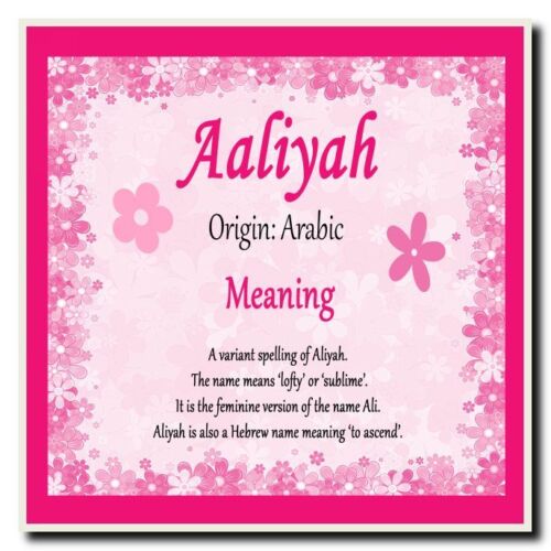 Aaliyah Personalised Name Meaning Coaster | eBay