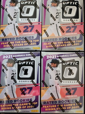 (4) Panini 2021 Donruss Optic Baseball Blaster Boxes Rated Rookies Pink ...