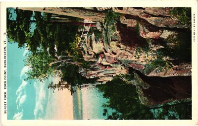 Vintage Postcard- Sunset Rock, Rock Point, Burlington, VT | eBay