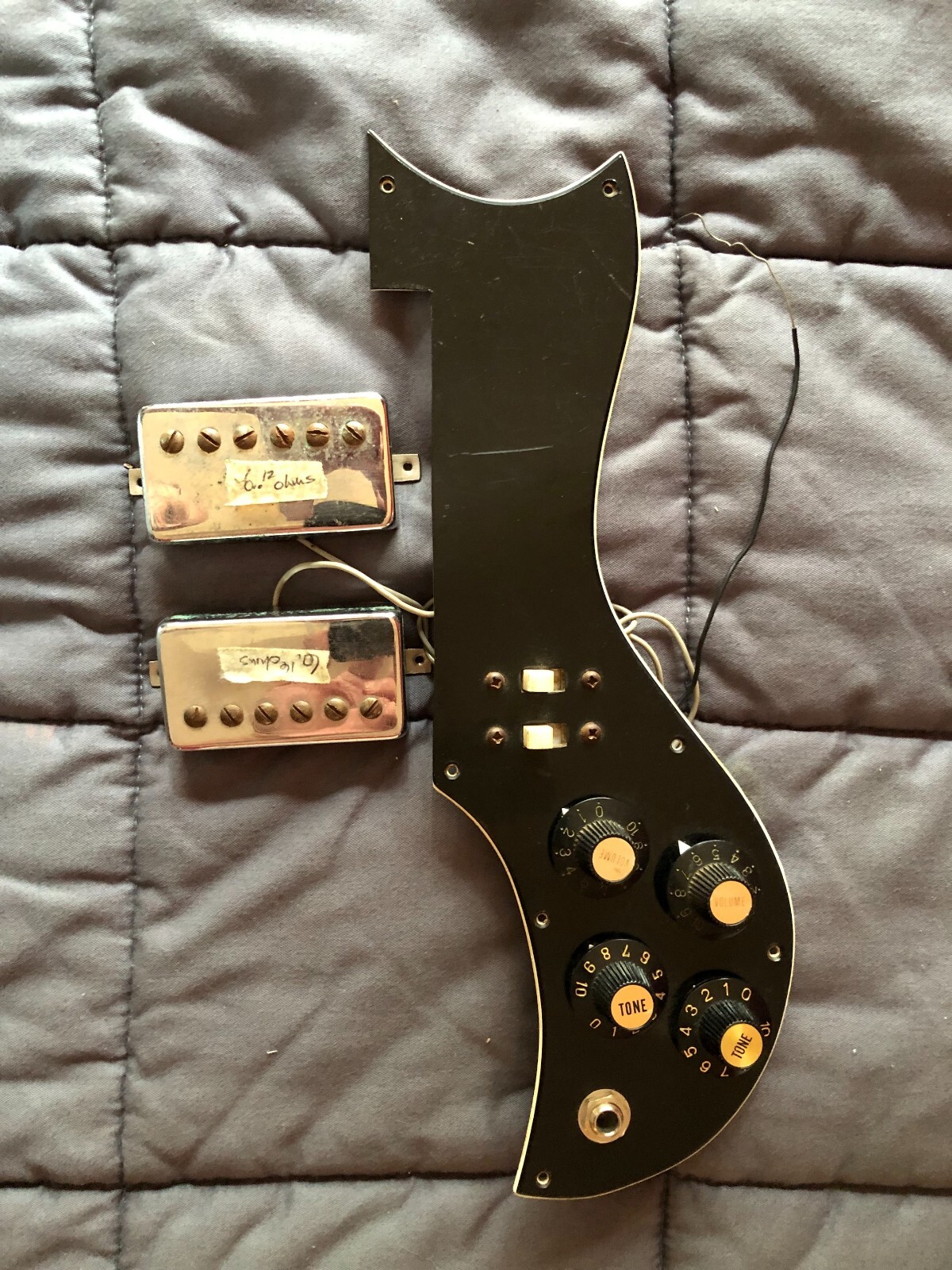 Vintage 1970s Teisco Guitar Loaded Pickguard + 2 Maxon style 6.0K ...