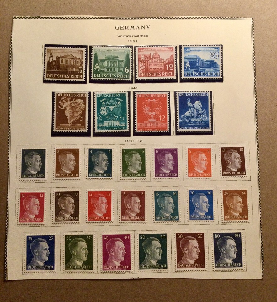 Germany Lot - 160 Stamps Collection 1923-1944 on 6 Cut Minkus Album ...