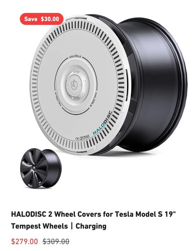 HALODISC 2 Kit- 19" Wheel Covers (4) Tesla Model S Fits ALL Stock ...