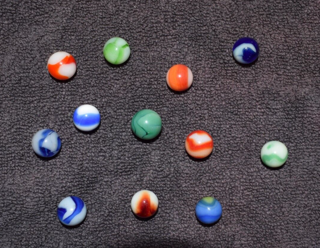 Vintage Mixed American Toy Marbles lot of 12 Marbles Size Approx .625 ...