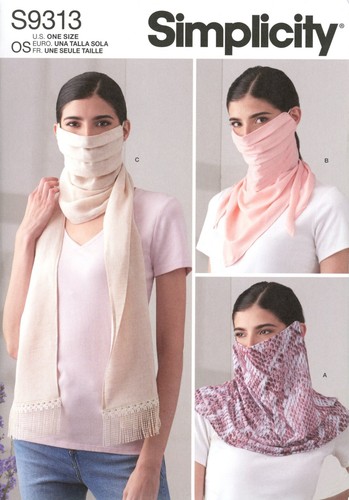 Simplicity S9313 Gaiter & Scarf Style Face Coverings ONE SIZE UNCUT ...