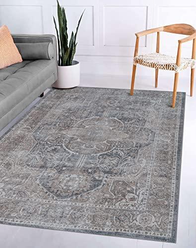 Adiva Rugs Machine Washable Area Rug with Non Slip Backing for Living ...