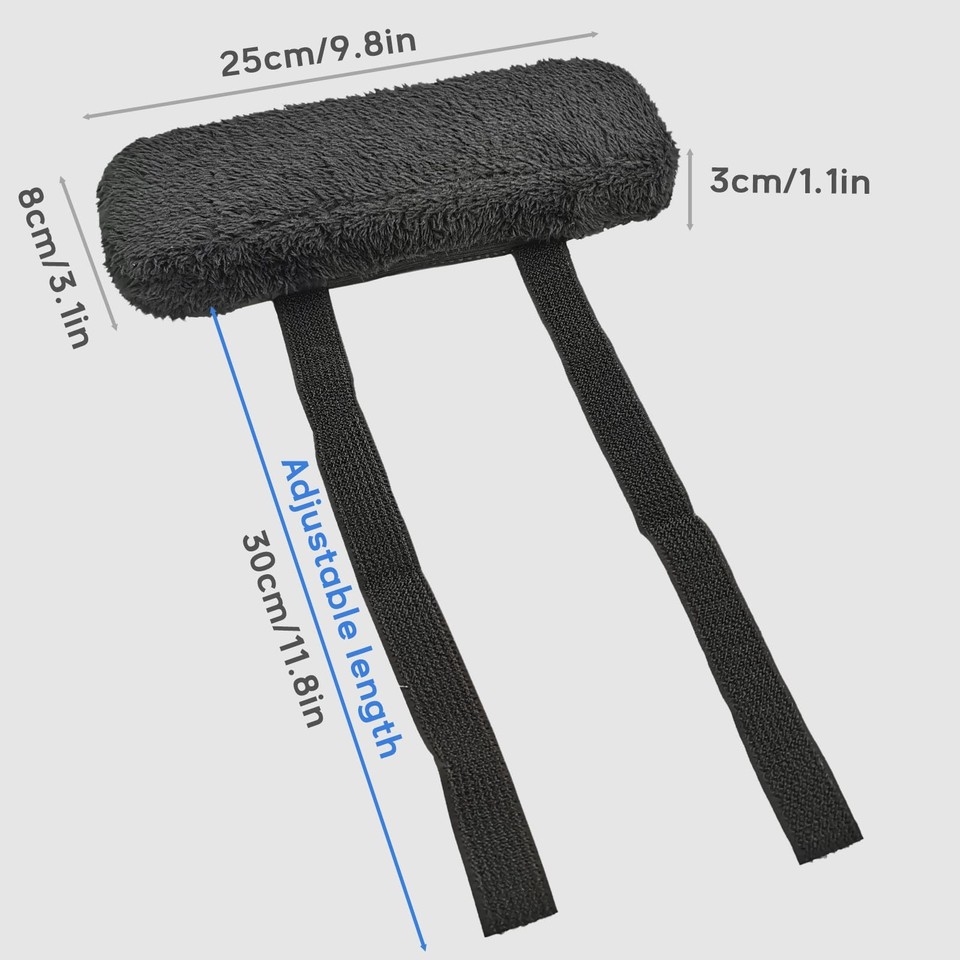 Chair Arm Rest Pads 2 PCS Black Velvet Memory Foam Adjustable Removable ...