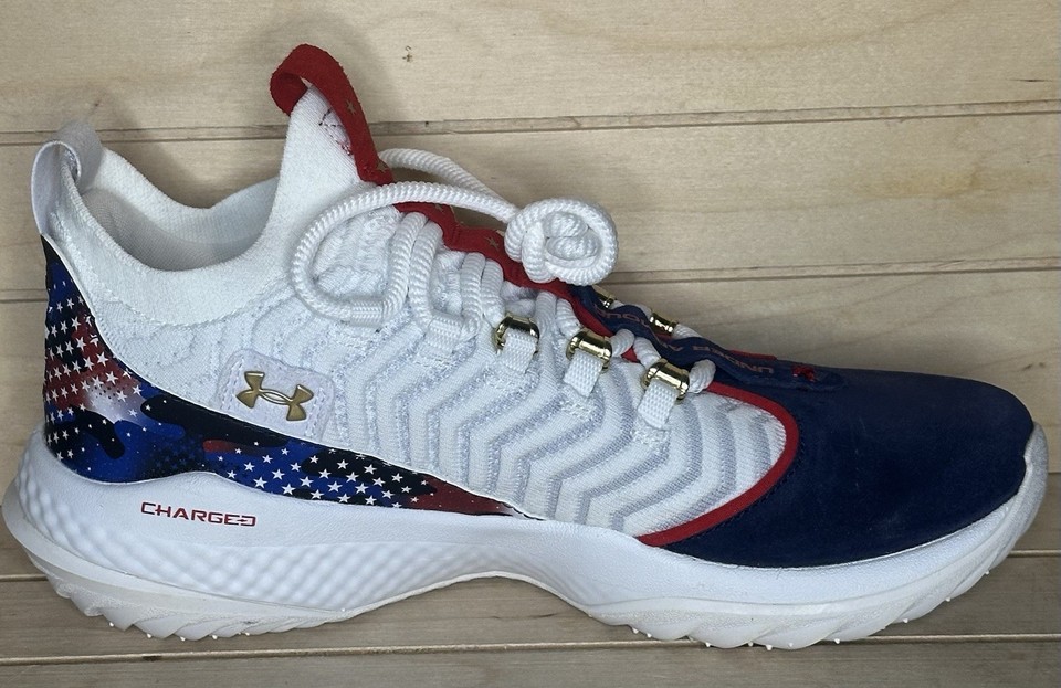 Under Armour Bryce Harper 9 Turf Baseball Shoes Men's 10 Indoor White ...