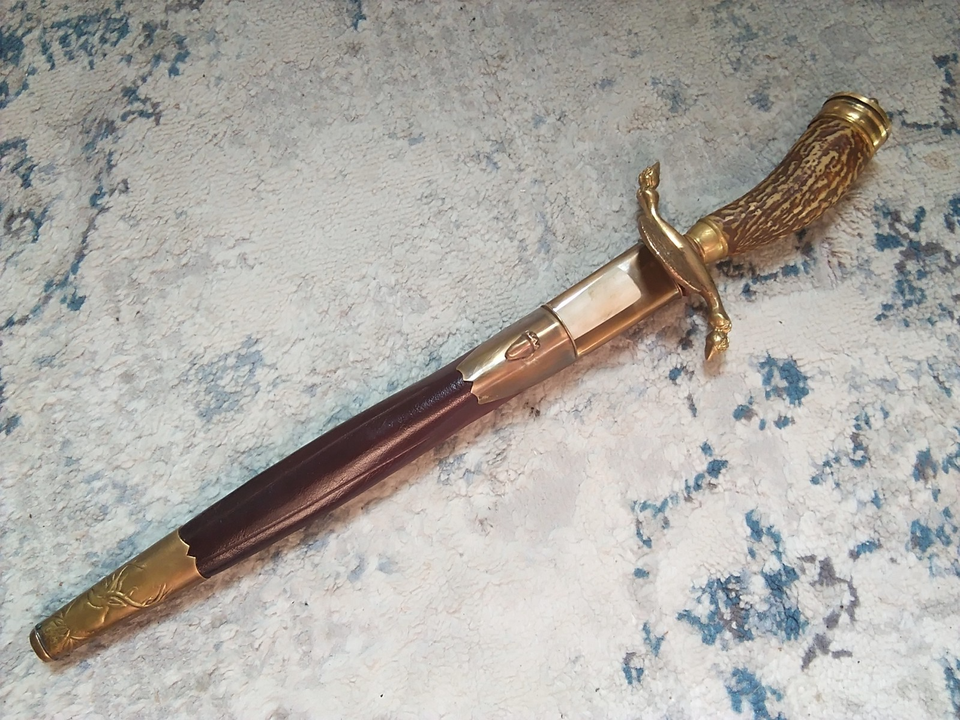 German hunting dagger with small knife Gott mit Uns | eBay