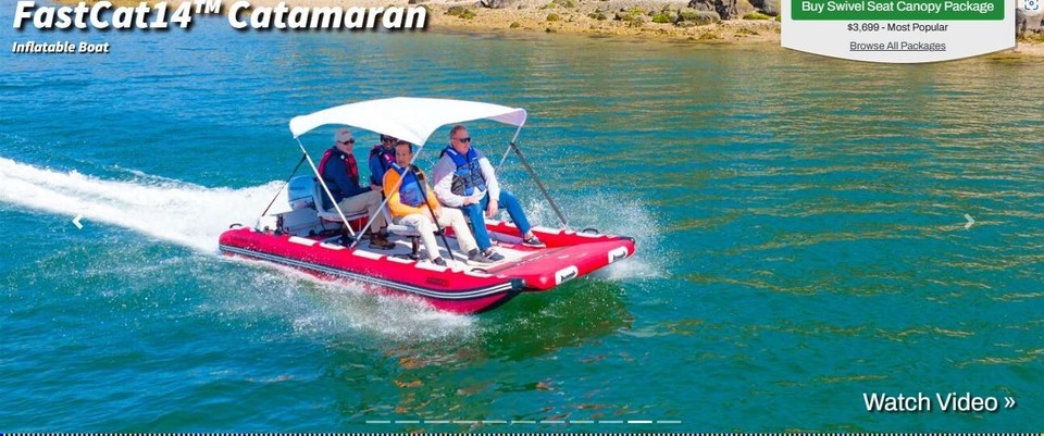 Sea Eagle FastCat 14 four person Swivel Seat Canopy Catamaran rigid ...