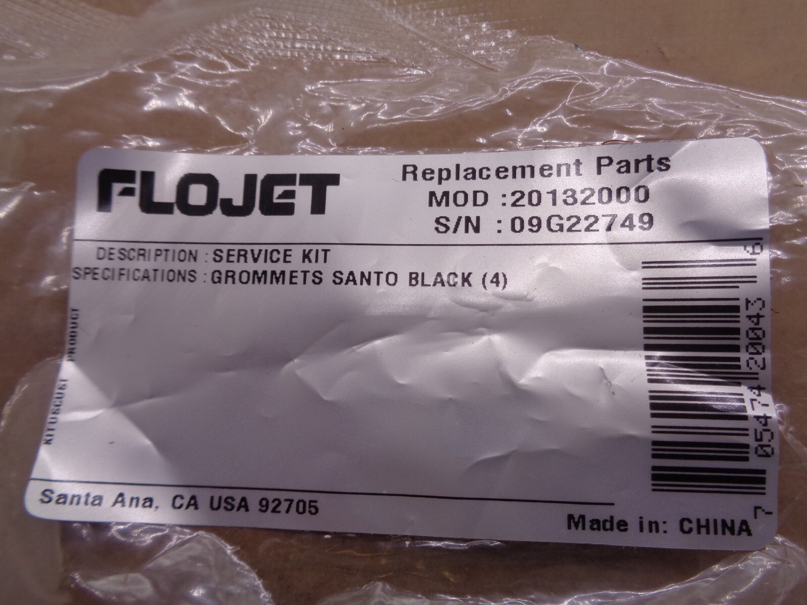 NEW SEALED - pack of x4 - Flojet Grommets Santo Black Service Kit Model ...