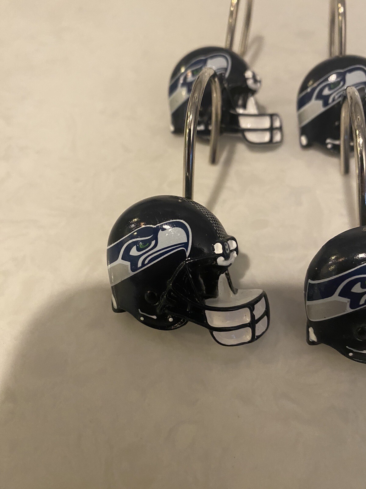 NFL Seattle Seahawks Football Helmet Shower Curtain Rings Hooks 12 pcs ...