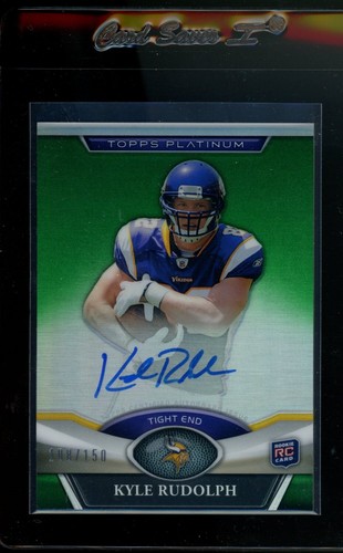 2011 Kyle Rudolph Topps Platinum Green RC Auto /150 Vikings on card ...