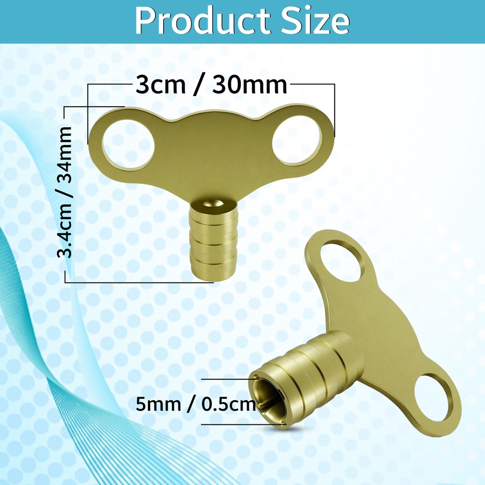 1/2pcs Solid Brass Radiator Bleed Keys - Plumbing Tool Key Air Valve ...