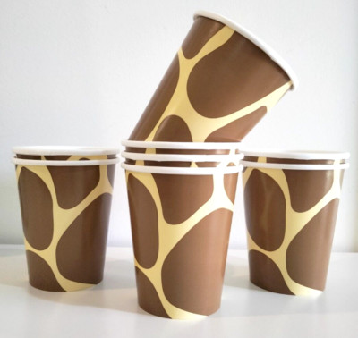 Animal Print Giraffe Safari Jungle Trek Birthday Party Paper Cups x 8 ...