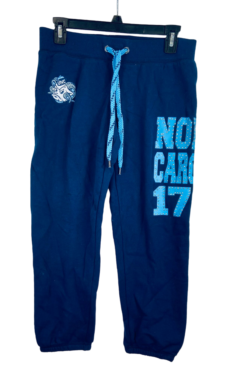 E5 Women's University of North Carolina Bling Capri Sweatpants, Navy ...