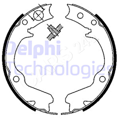 DELPHI Parking Brake Shoe Set For SUBARU Forester Impreza Coupe II ...