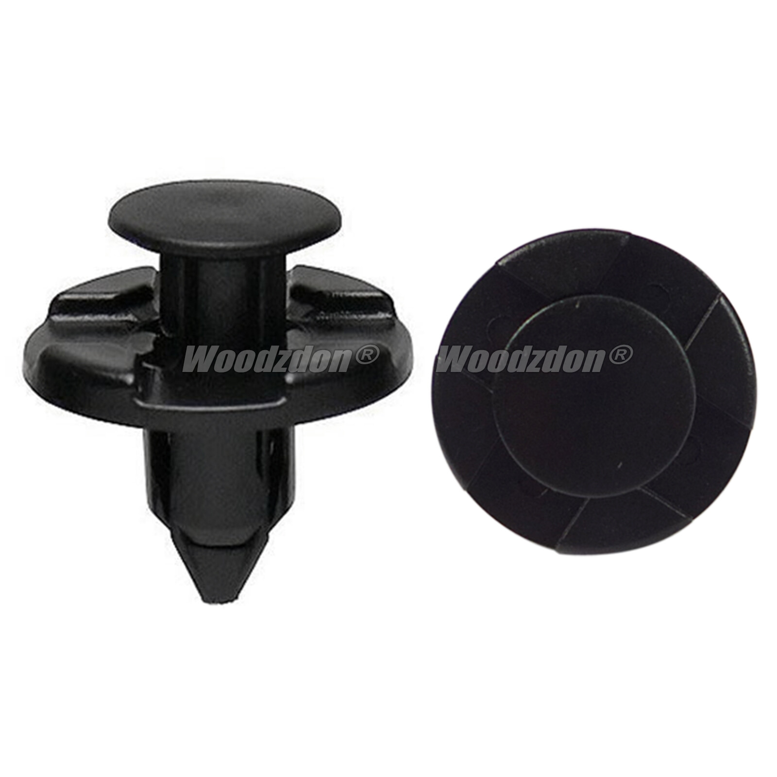 100 Clips Plastic Rivet Fastener Mud Flaps Bumper Fender Push Pin 8mm ...