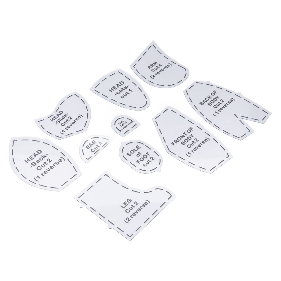 10 PCS Memory Bear Template Ruler Set Memory Bear Sewing Patterns ...